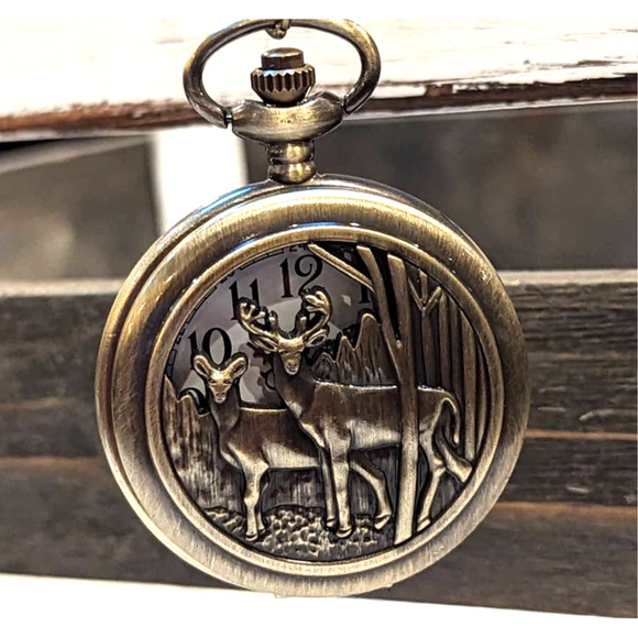 Accessories | Deer Pocket Watch Hunter Gift Hunting Buck Bronze ...